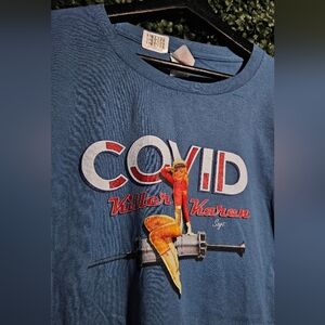 Hanes | Shirts | Hanes Blue Satire Covid Graphic Mens Tee | Poshmark
